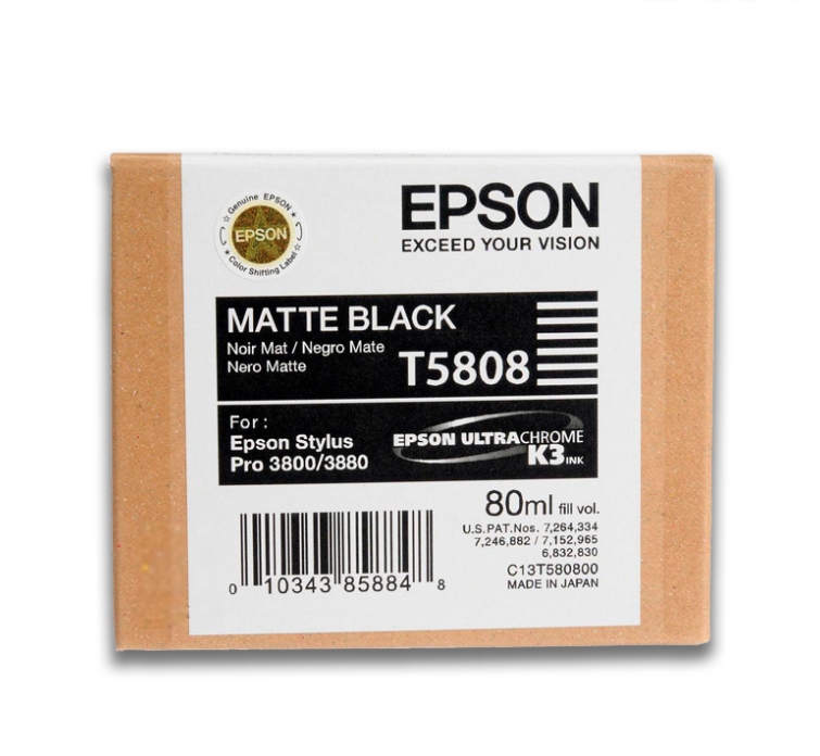 Tinta Epson T580800 Matte Black 80ml 720 Stylus 3800 3880